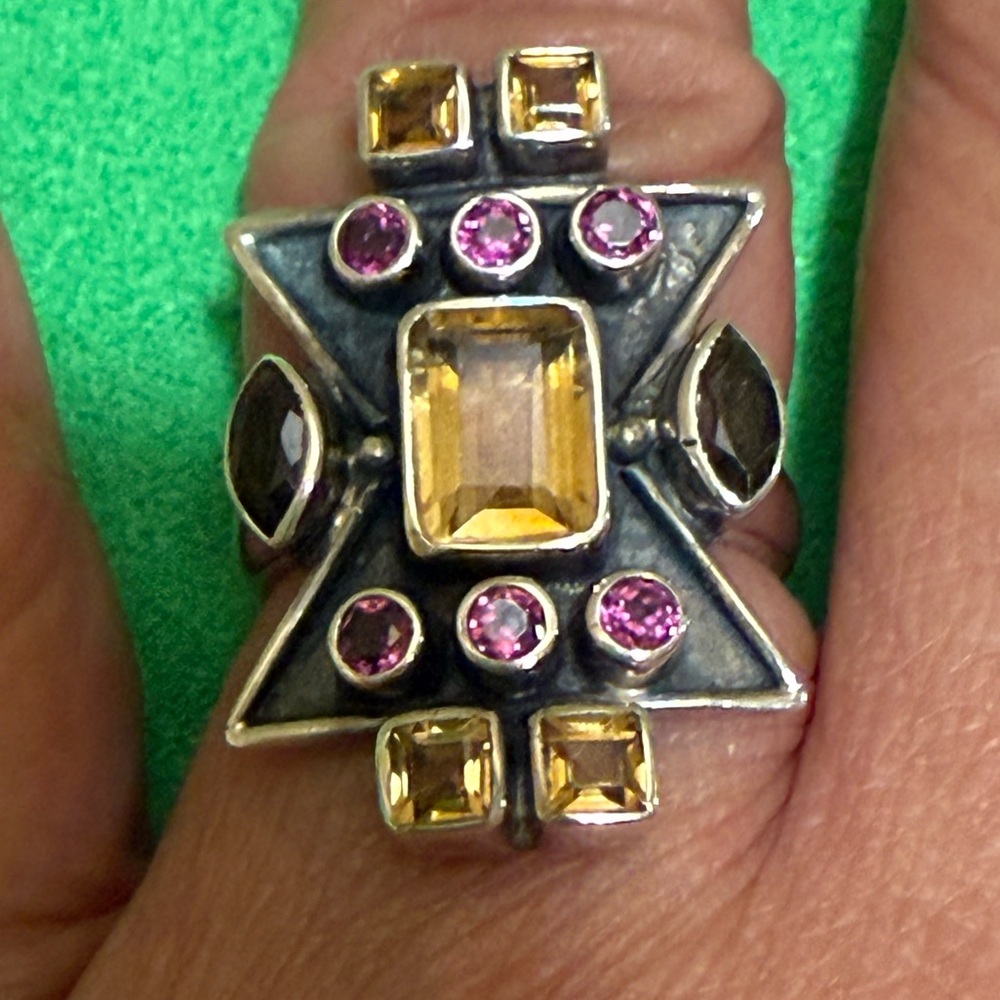 Nicky Butler Nb India 925 Silver Cocktail Ring With A… - Gem